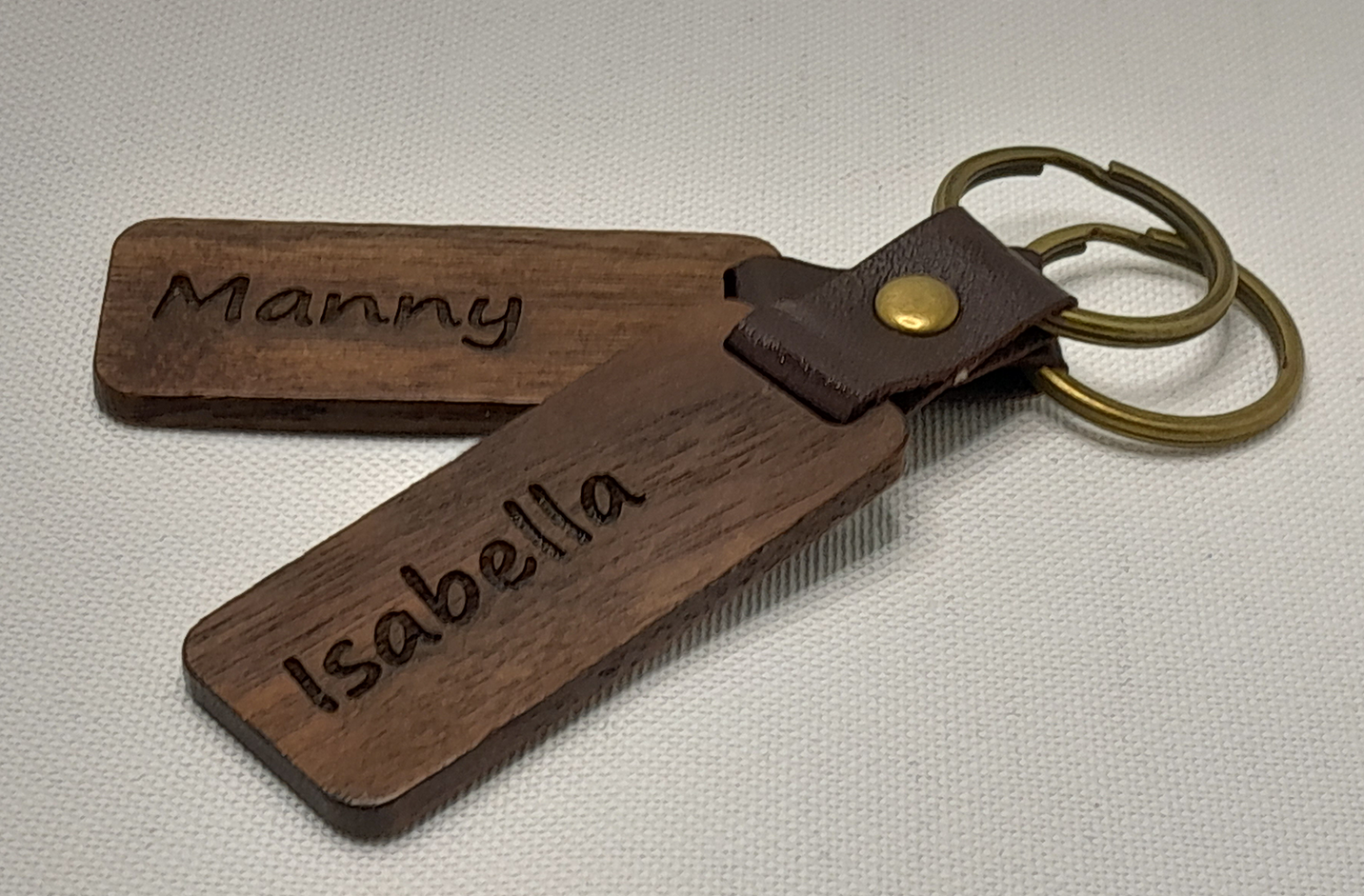 Personalized Walnut Wood Keychain – Custom Name Engraved Key Ring with ...