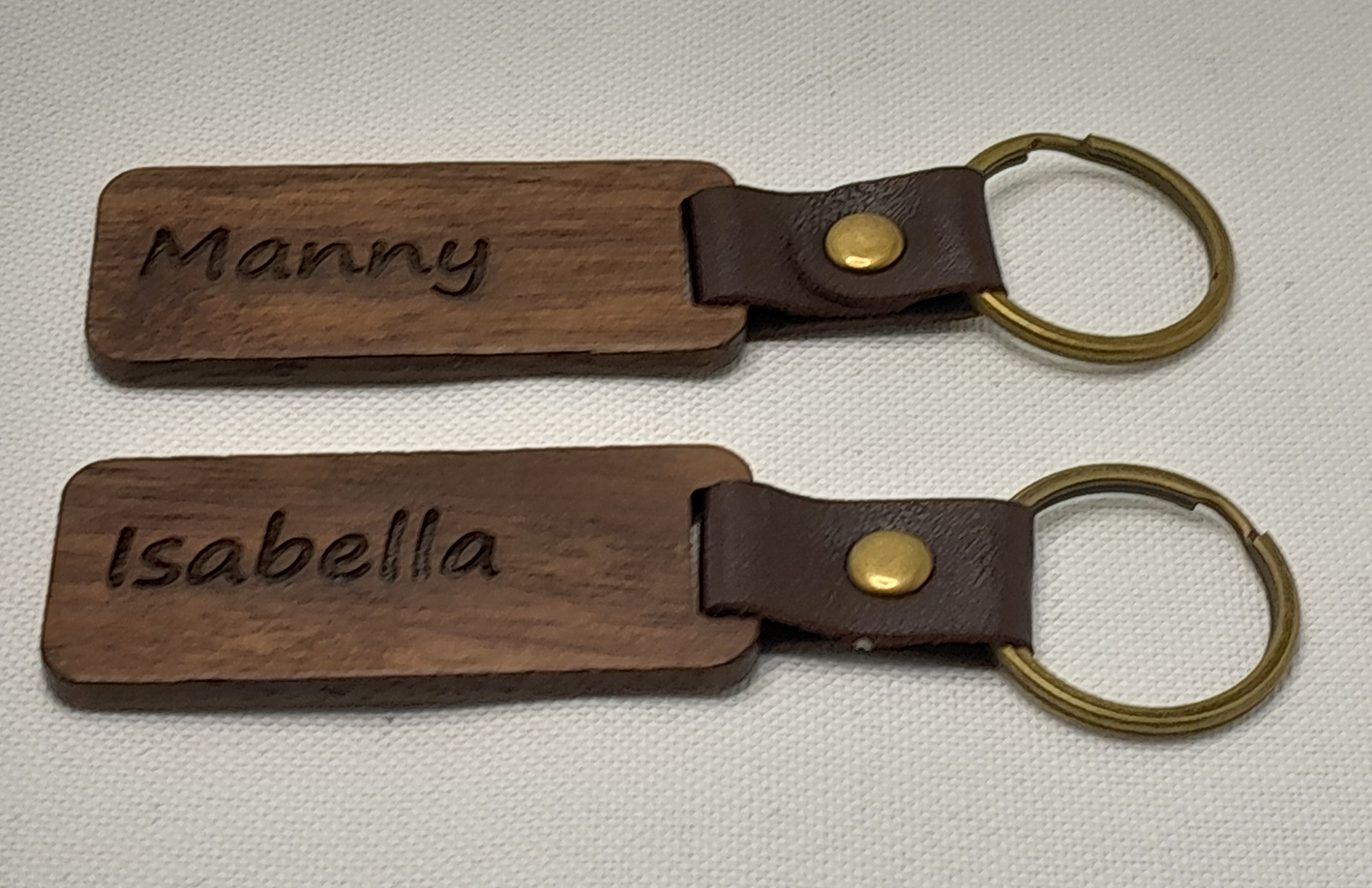 Personalized Walnut Wood Keychain – Custom Name Engraved Key Ring with ...