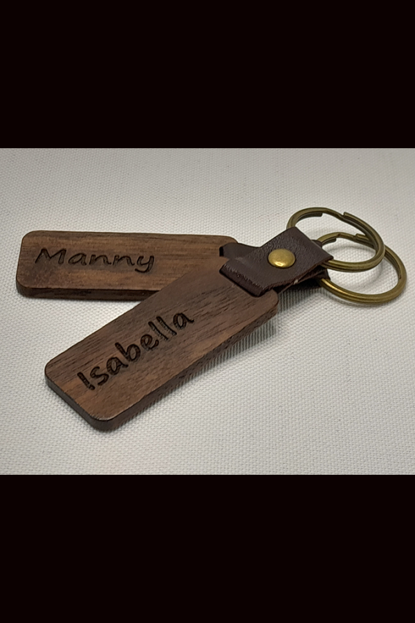 Personalized Walnut Wood Keychain – Custom Name Engraved Key Ring with ...